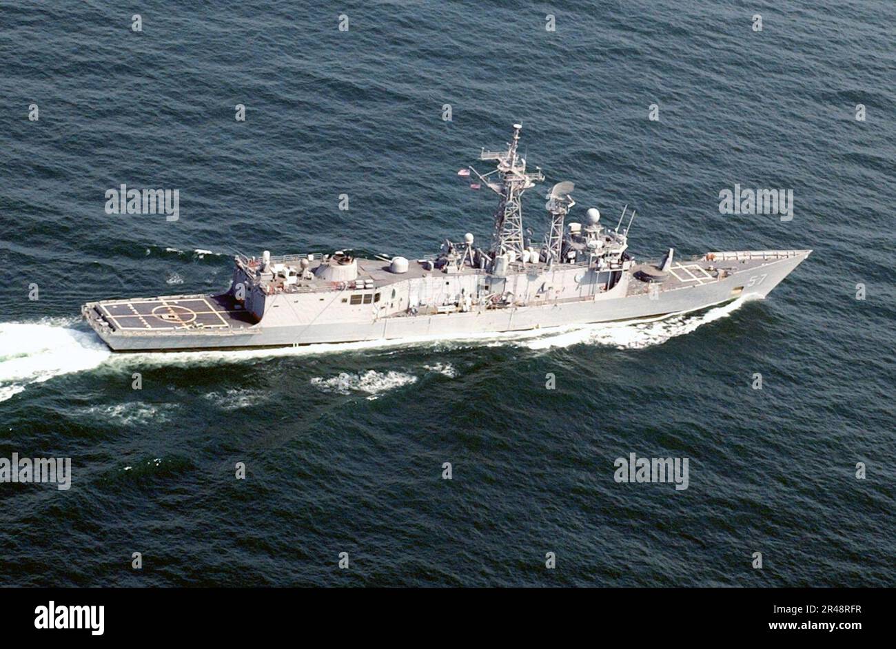 US Navy An aerial view of the U.S. Navy guided missile frigate USS ...