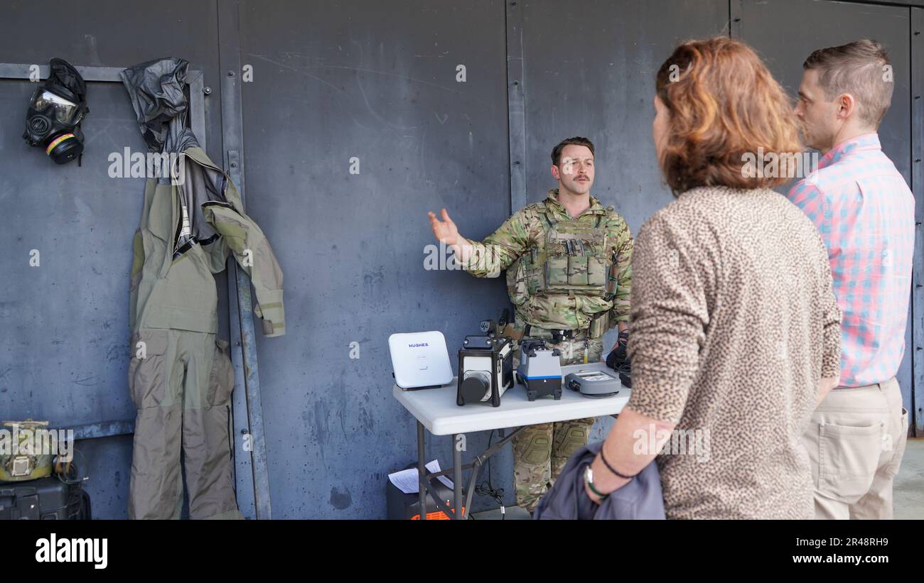 A Maritime Security Response Team East crew member explains the unit’s ...