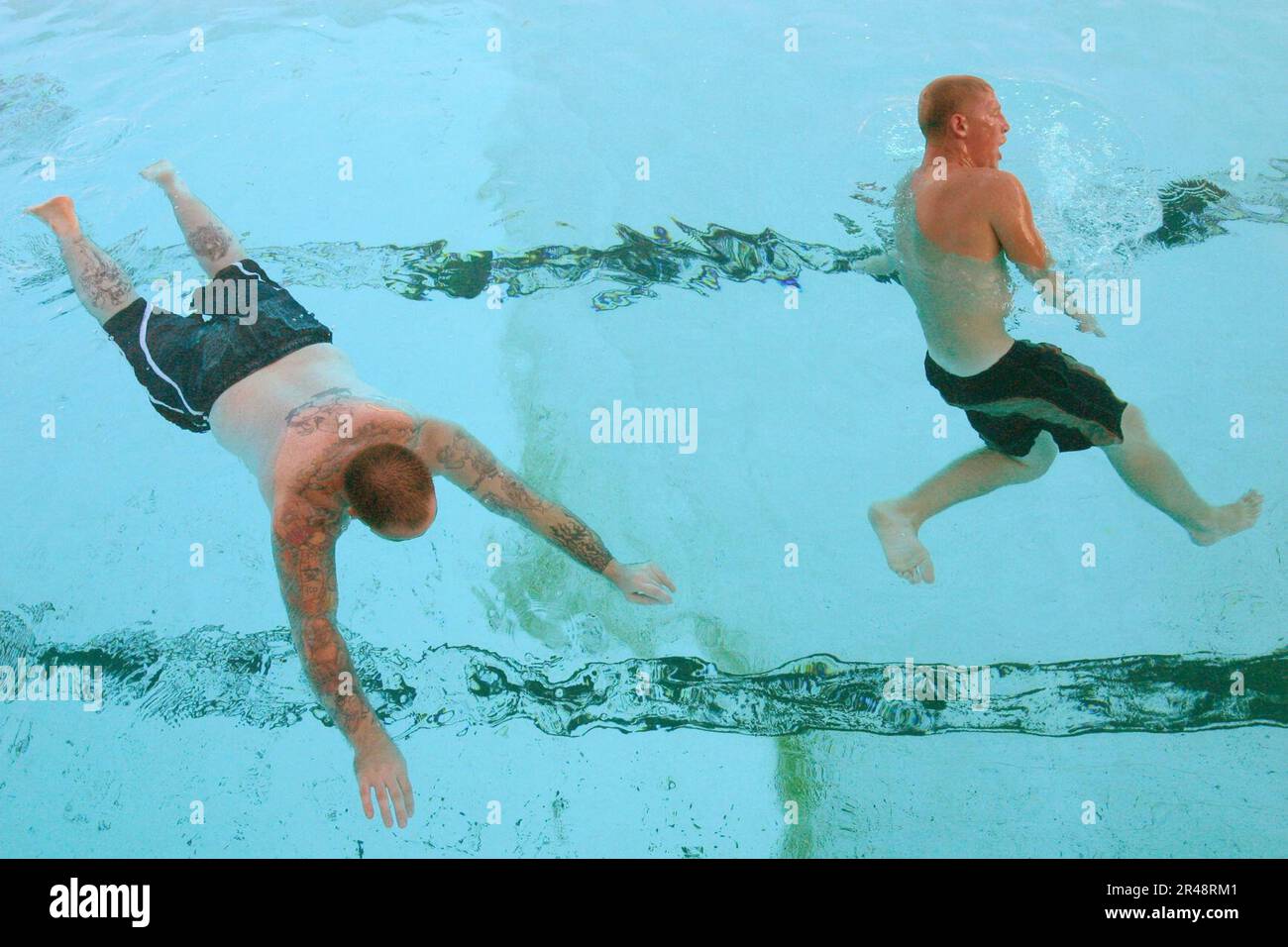 US Navy 2nd class swimmer qualifications training Stock Photo - Alamy