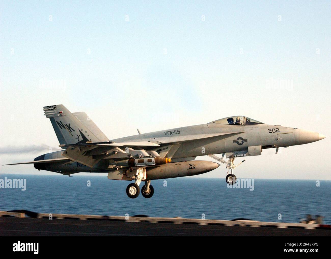 US Navy Super Hornet launches from USS Lincoln Stock Photo - Alamy