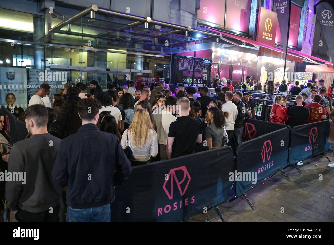 Broad Street, Birmingham, 27th May 2023 - Revellers queue to get into ...