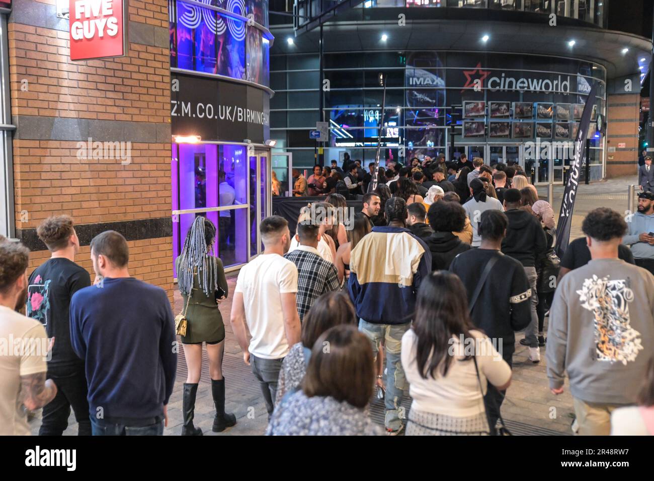 Broad Street, Birmingham, 26th May 2023 - Revellers queue to get into ...