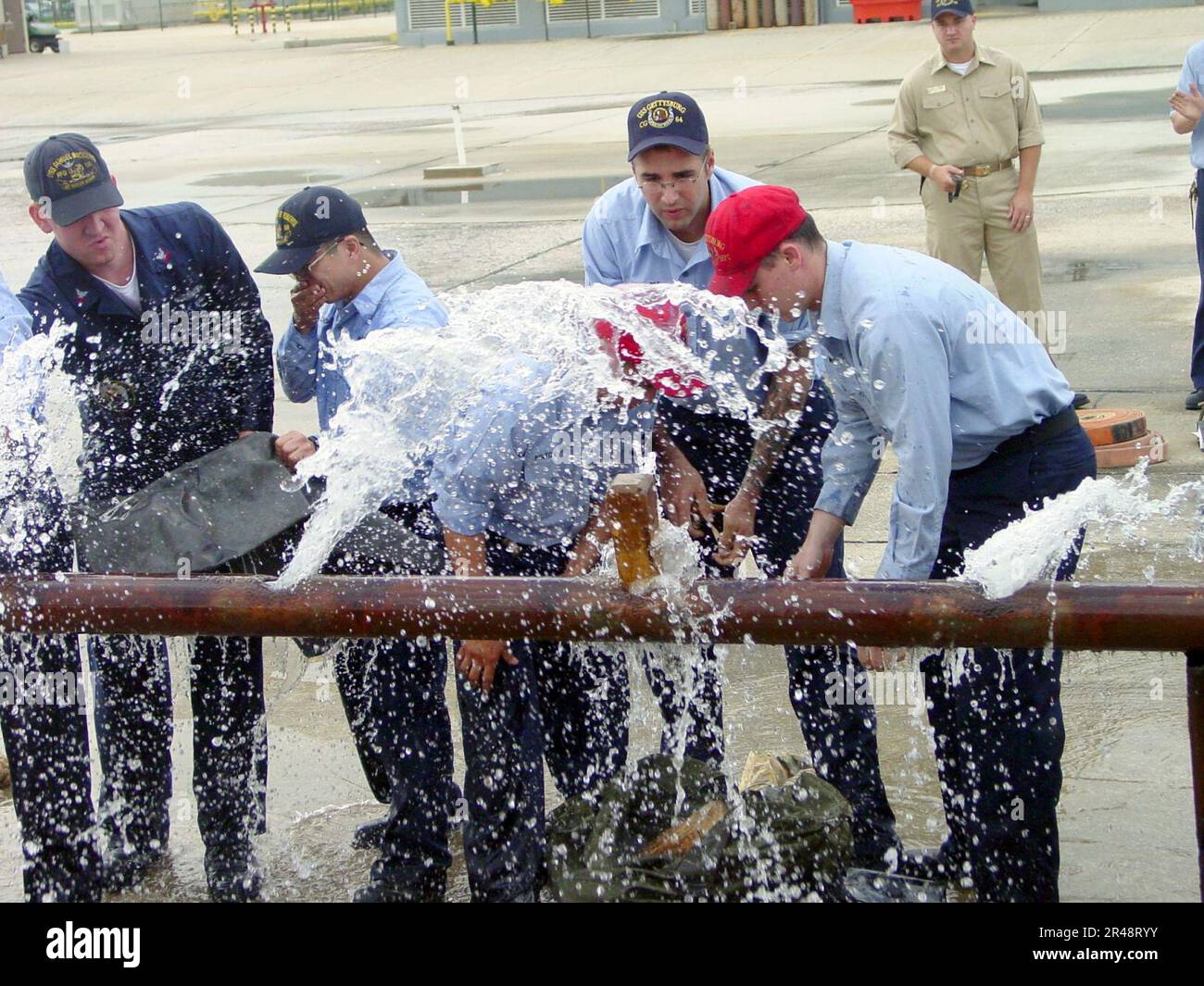 US Navy A pipe-patching contest Stock Photo - Alamy