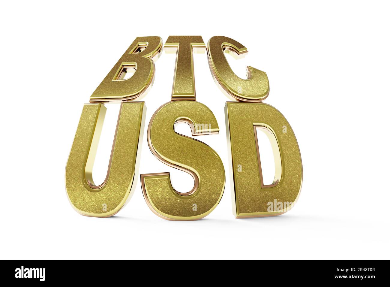Golden word BTC USD in 3d on white background Stock Photo - Alamy