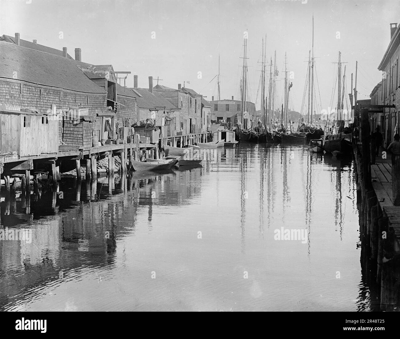 Old fishing docks, Portland, Me., c.between 1910 and 1920 Stock Photo ...