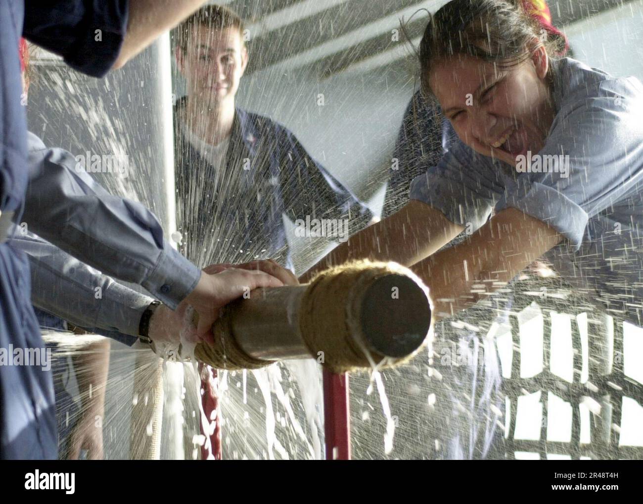 US Navy Pipe patching techniques during safety stand-down Stock Photo ...