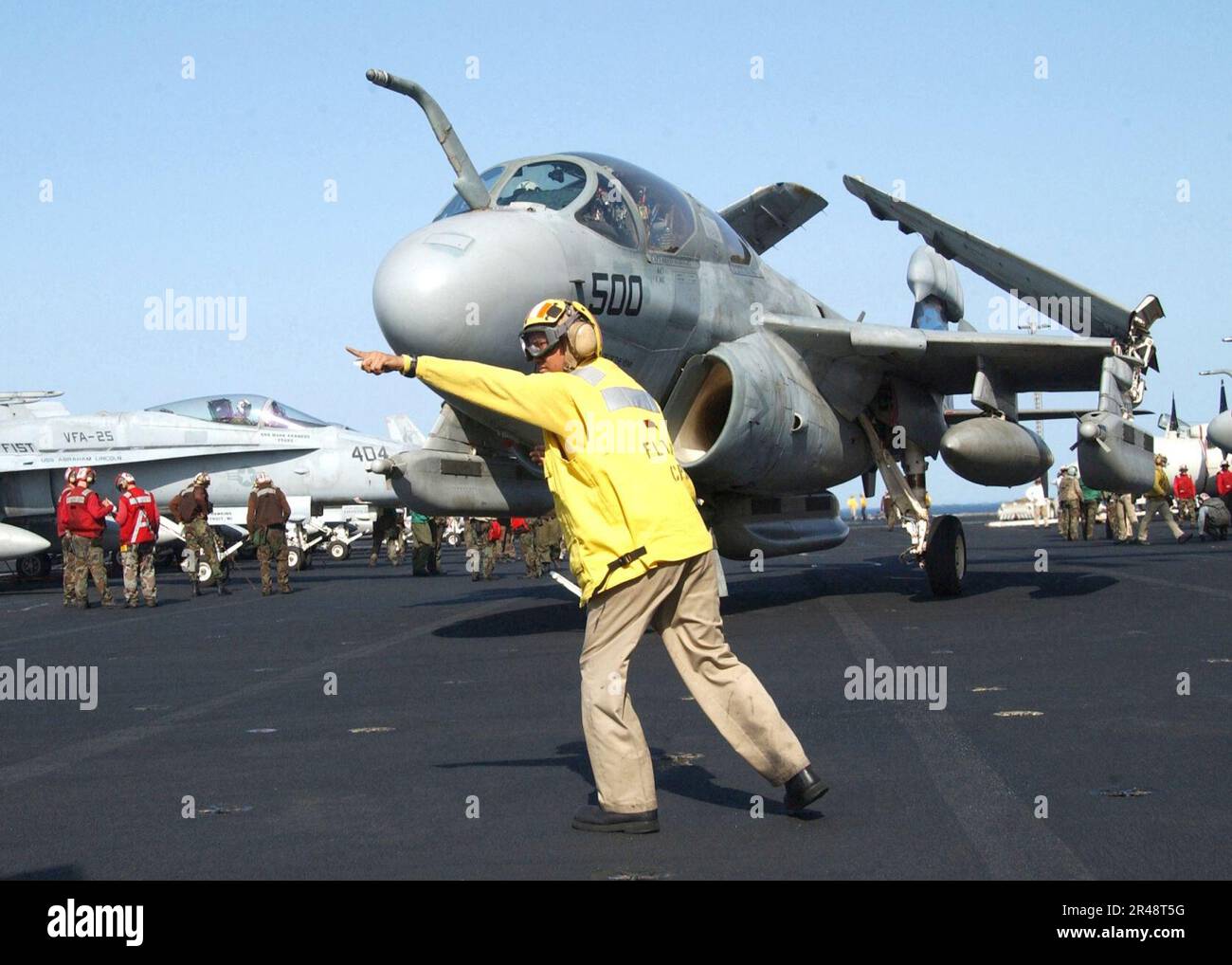 US Navy EA-6B prepares for launch Stock Photo - Alamy