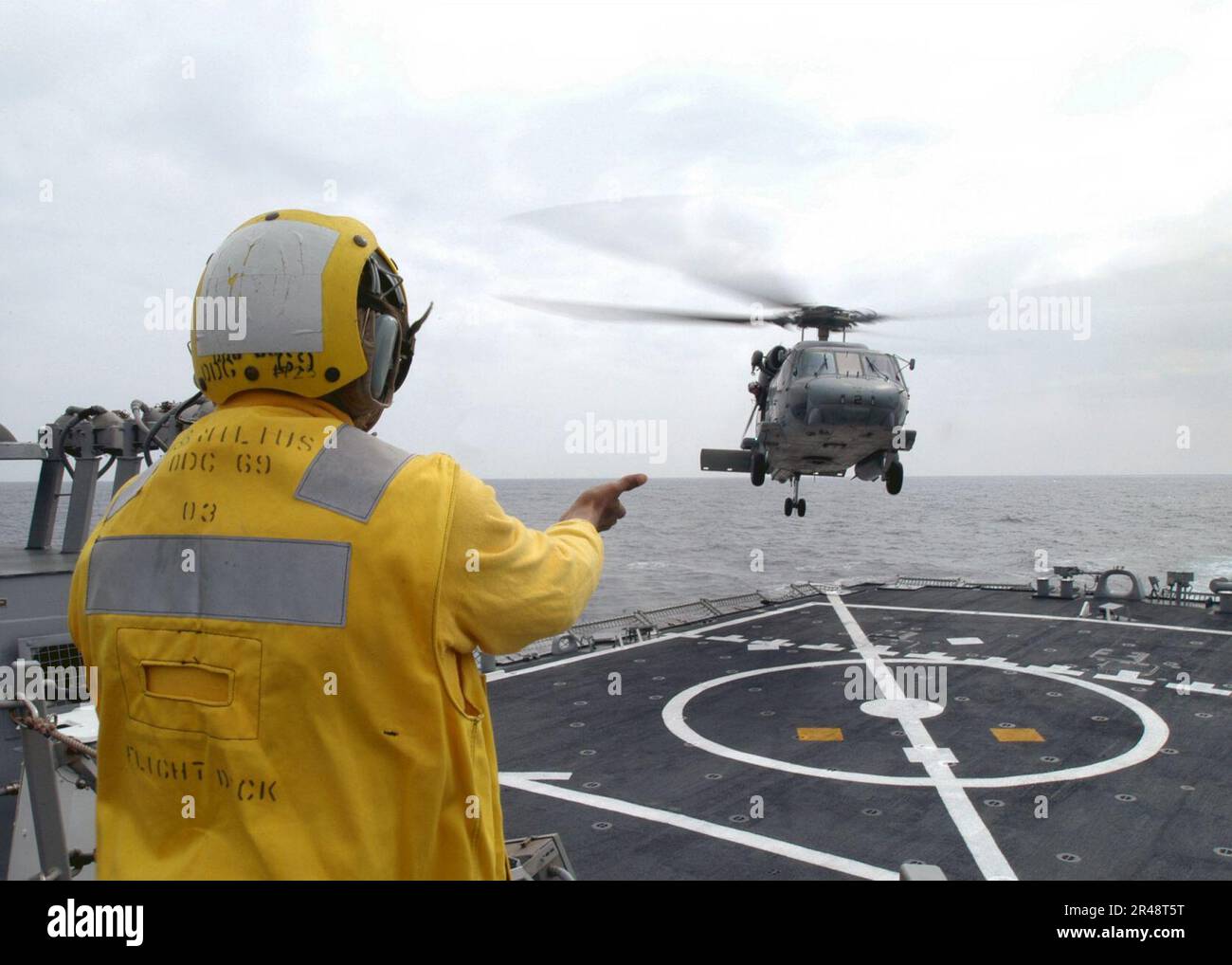 US Navy During flight quarters aboard Milius, Boatswain Mate Stock ...