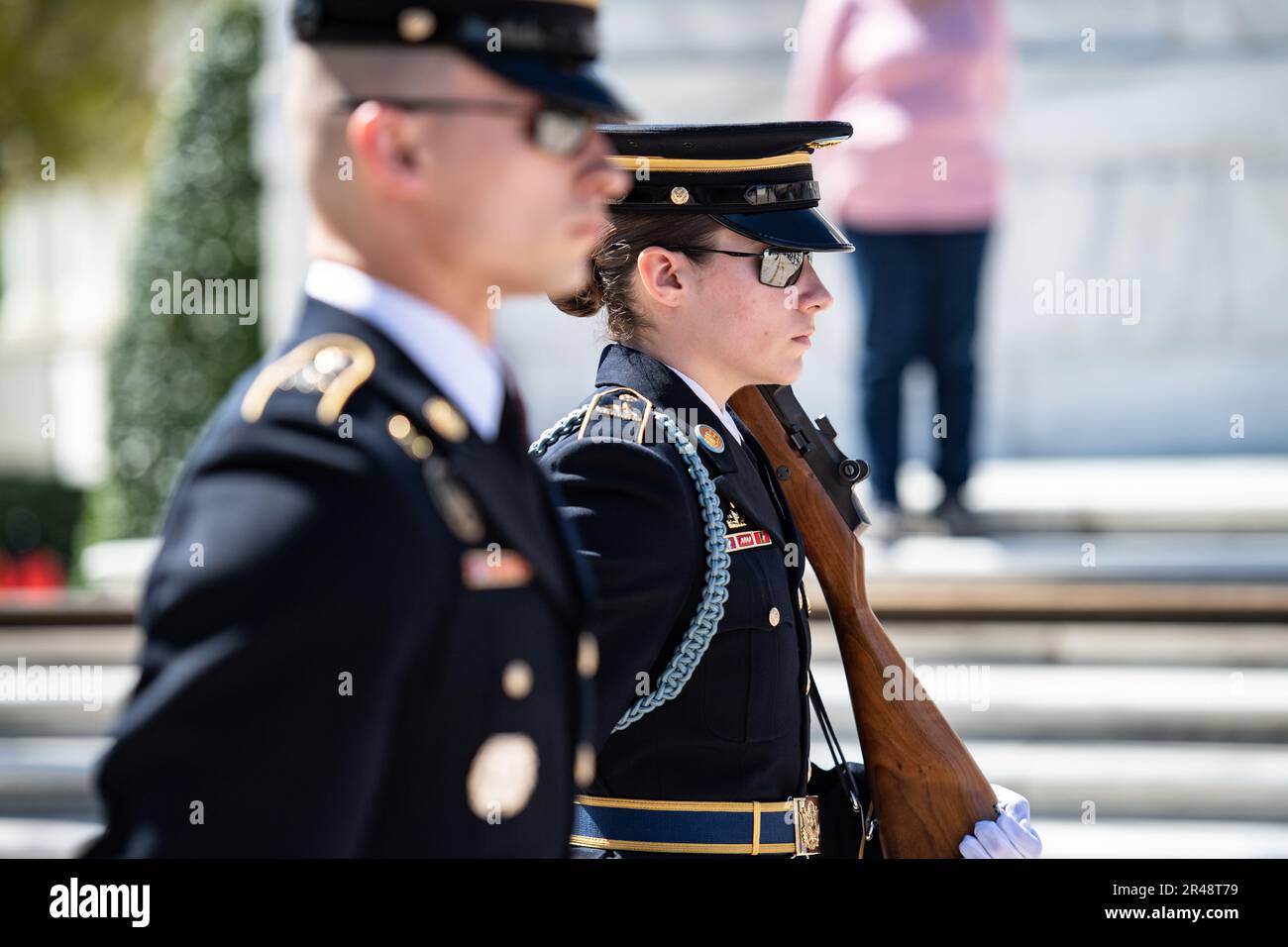 Tomb guards from the 3d U.S. Infantry Regiment (The Old Guard) conduct ...