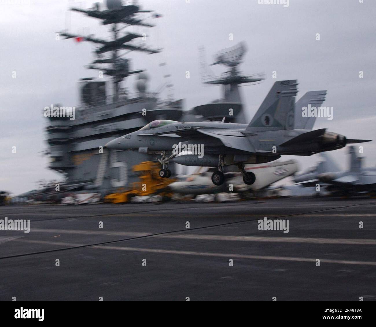 US Navy An F-A 18 'Hornet' assigned to the 'Gunslingers' of Strike ...