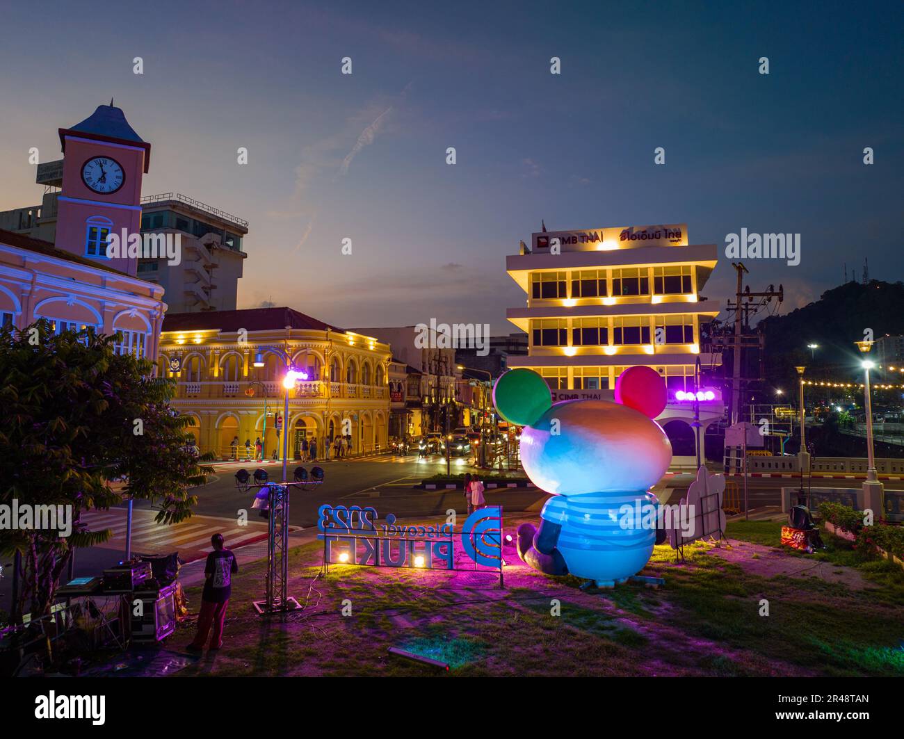 editorial Phuket,Thailand-May,20,2023:time lapse lighting show ancient ...