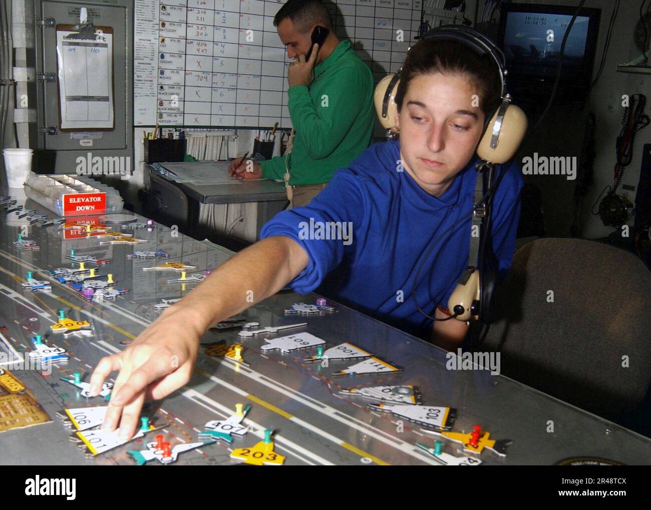 US Navy Flight Deck Control aboard USS Abraham Lincoln Stock Photo - Alamy