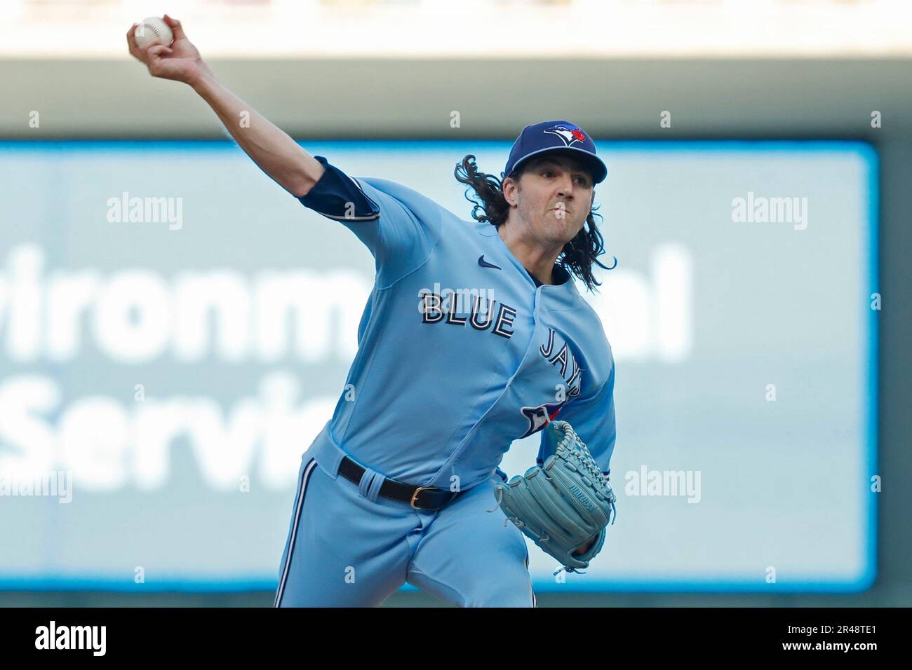 Toronto Blue Jays starting pitcher Kevin Gausman throws to a Minnesota ...