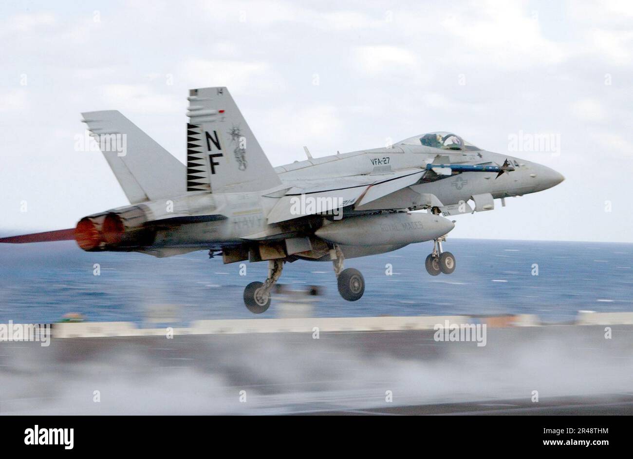 US Navy F-A-18 Hornet launches from USS Kitty Hawk Stock Photo - Alamy