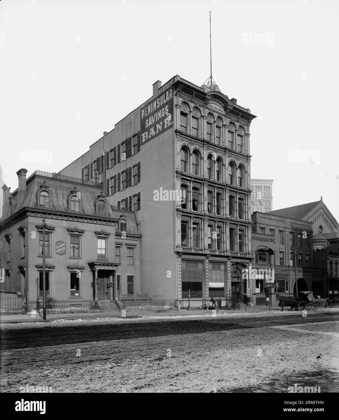 Detroit Peninsular Savings Bank, between 1900 and 1905 Stock Photo - Alamy