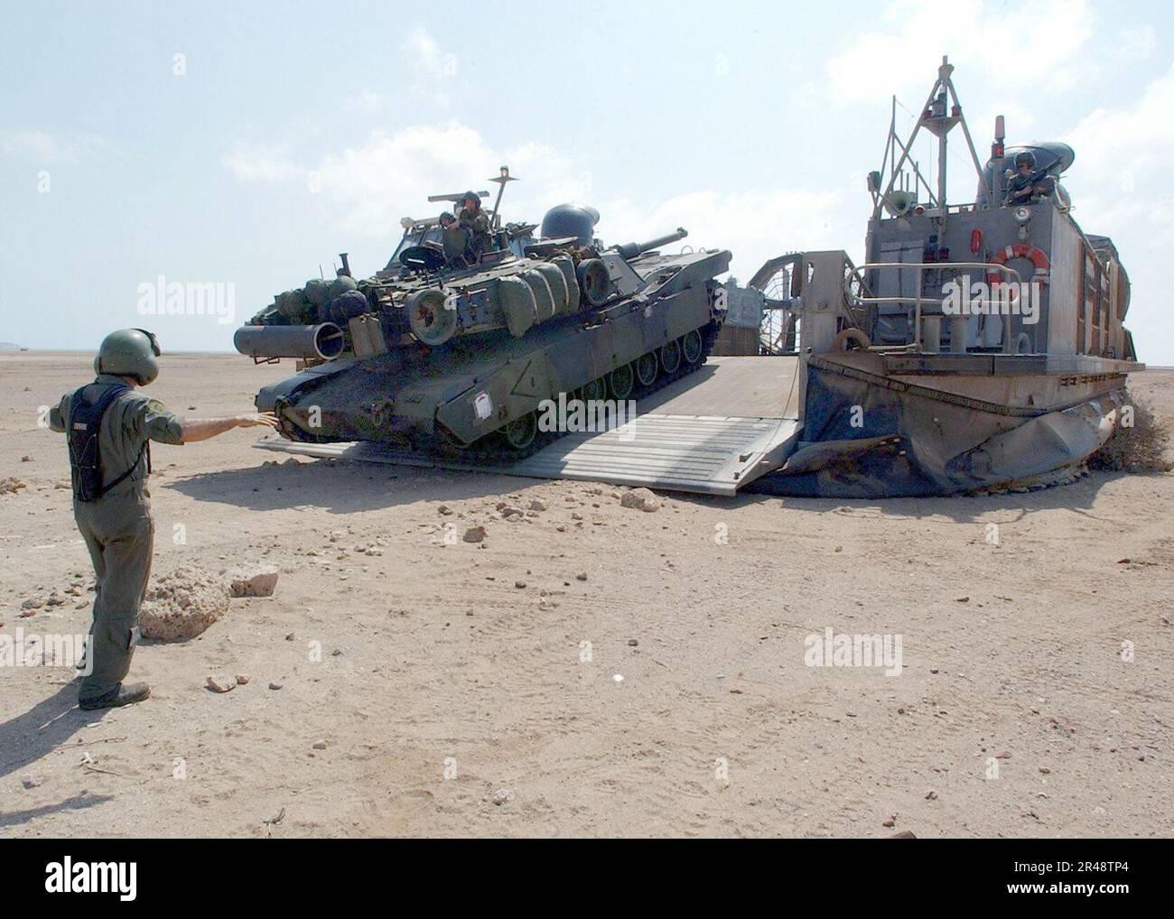 US Navy An Land Craft Air Cushion (LCAC) assigned to Assault Craft Unit ...
