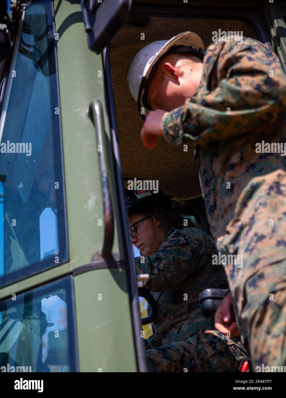 U.S. Marine Corps Lance Cpl. Keegan Fransen, a heavy equipment operator ...