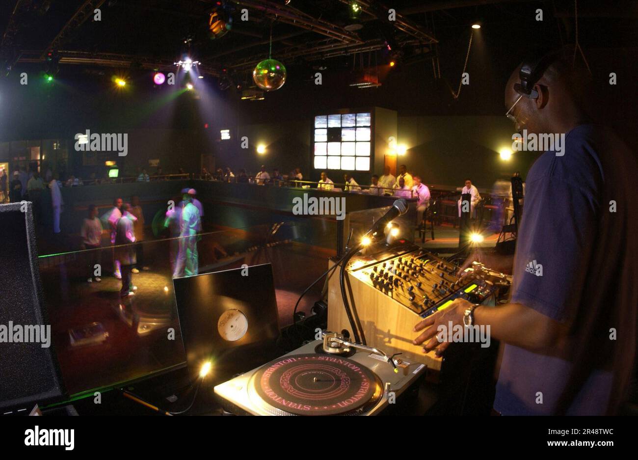 US Navy Off-duty Sailors enjoy some time off dancing to music Stock ...