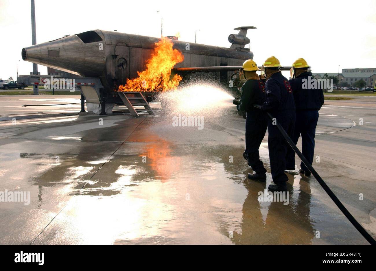 US Navy Firefighting training Stock Photo - Alamy