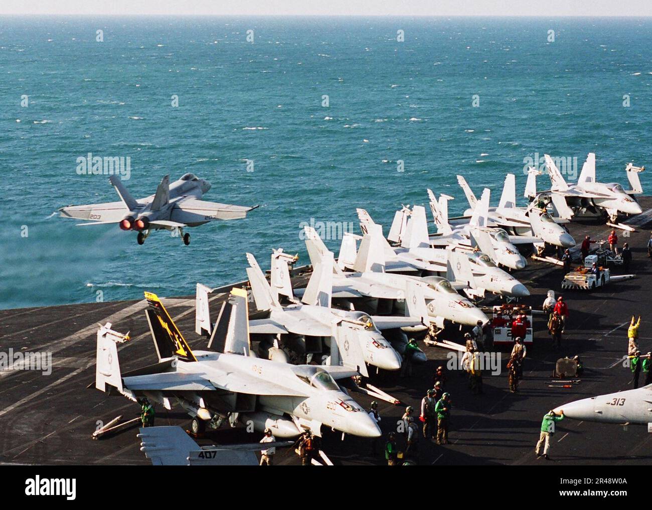 US Navy An F-A-18 Super Hornet assigned to the Eagles of Strike Fighter ...