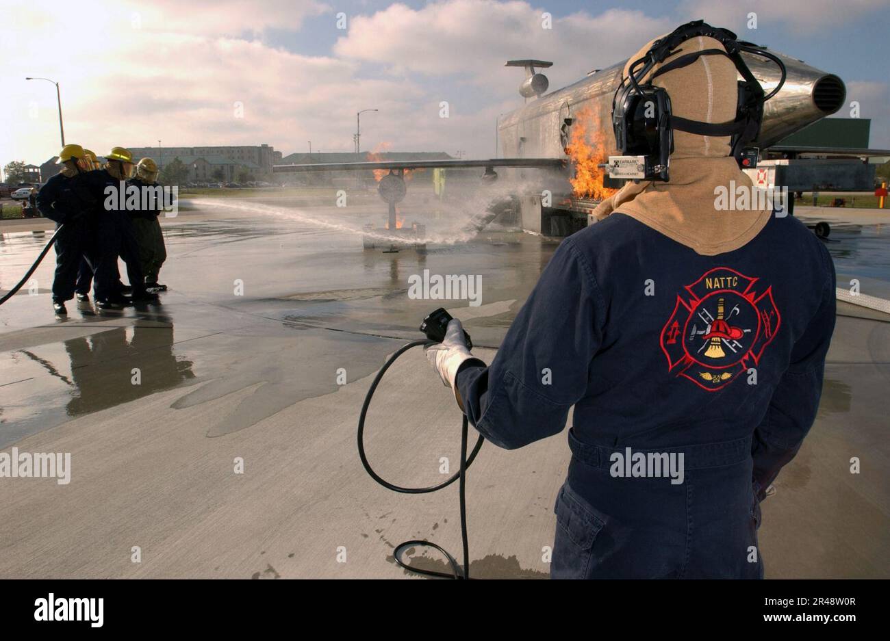 US Navy Firefighting training Stock Photo - Alamy