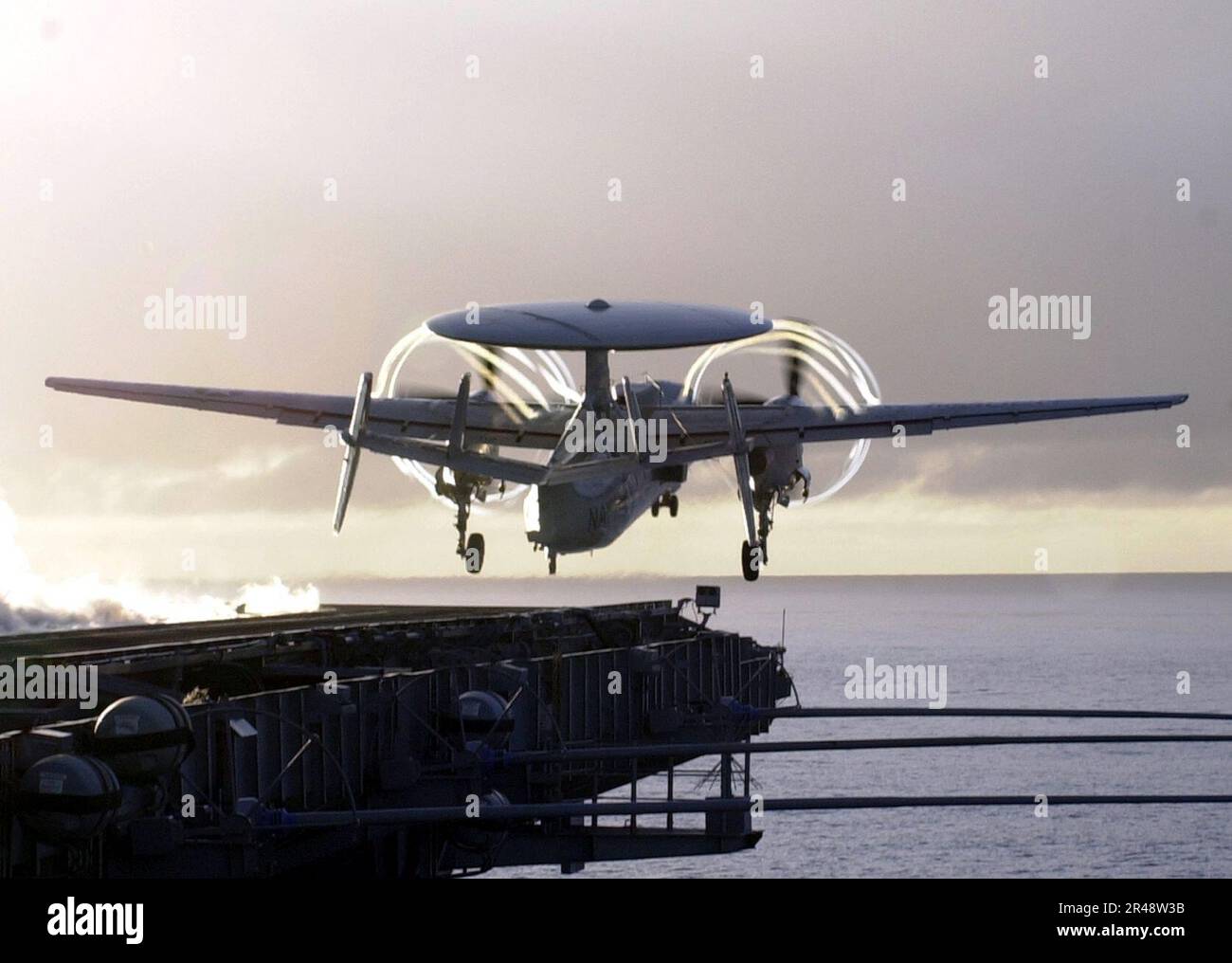 US Navy An E-2C Hawkeye launches from the flight deck of the ...