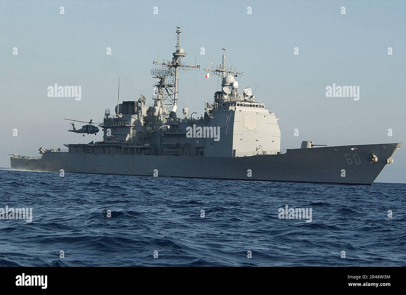 US Navy USS Normandy (CG 60) and its crew stand range guard Stock Photo ...