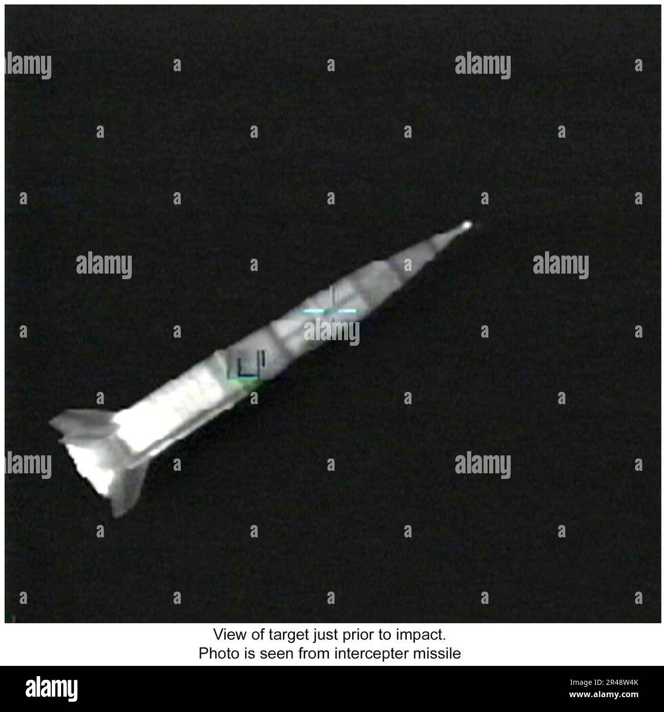 US Navy he Aries ballistic missile target is seen through the infrared ...
