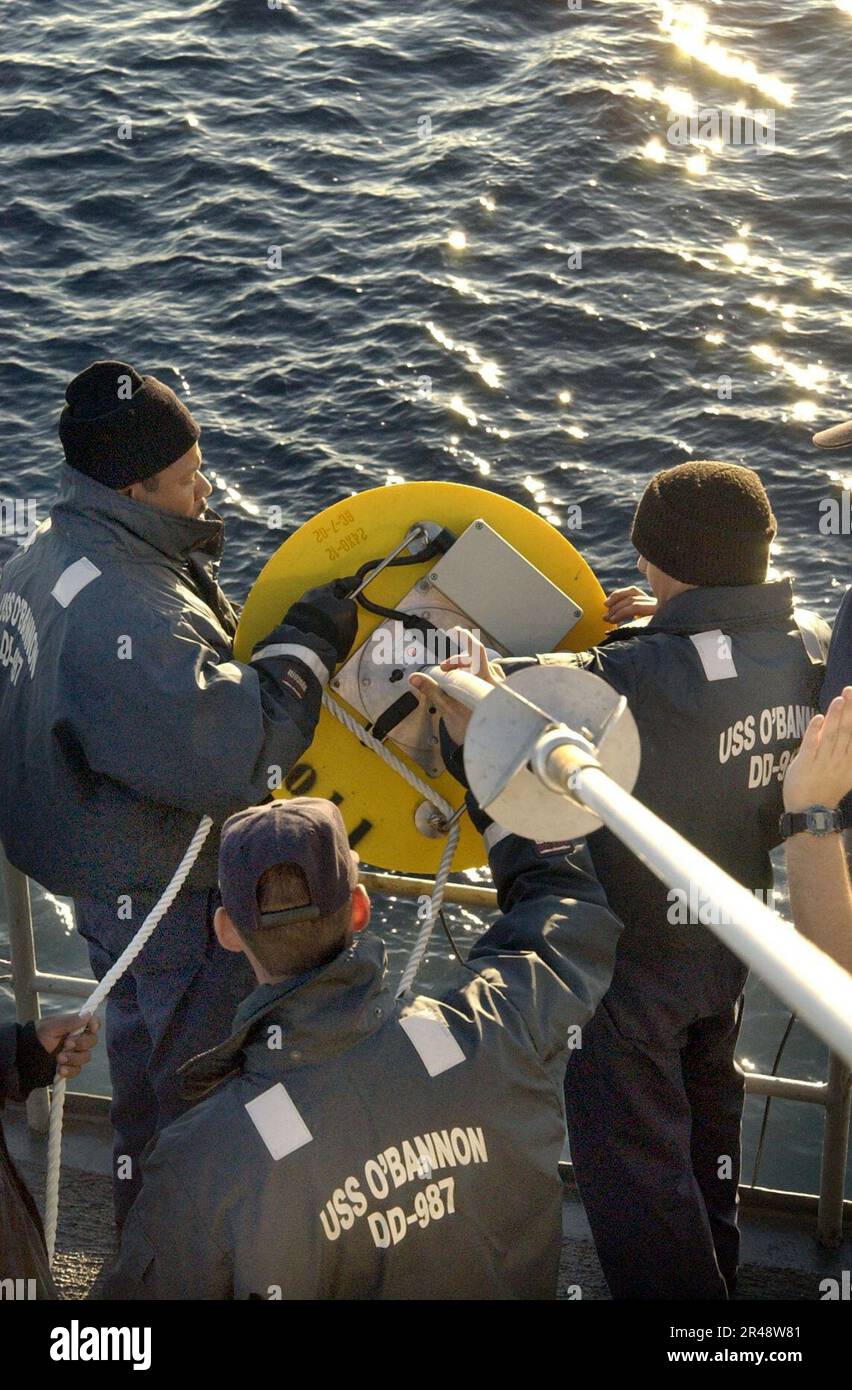 US Navy Sailors deploy probes used during a test of the Integrated ...