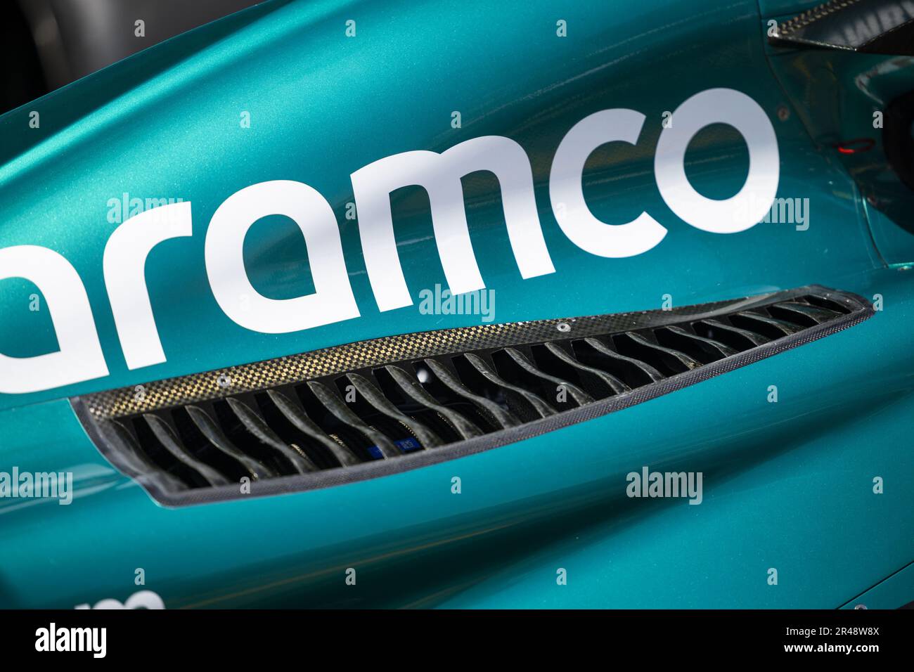 Aston Martin F1 Team AMR23, mechanical detail of air vents on the ...
