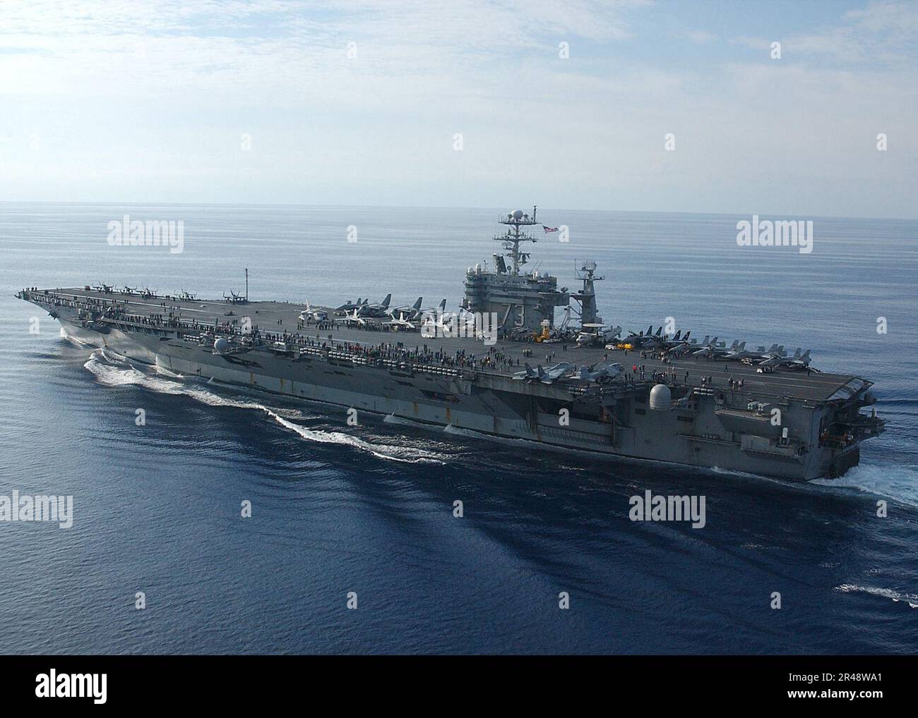 US Navy USS George Washington steams through the Mediterranean Sea ...