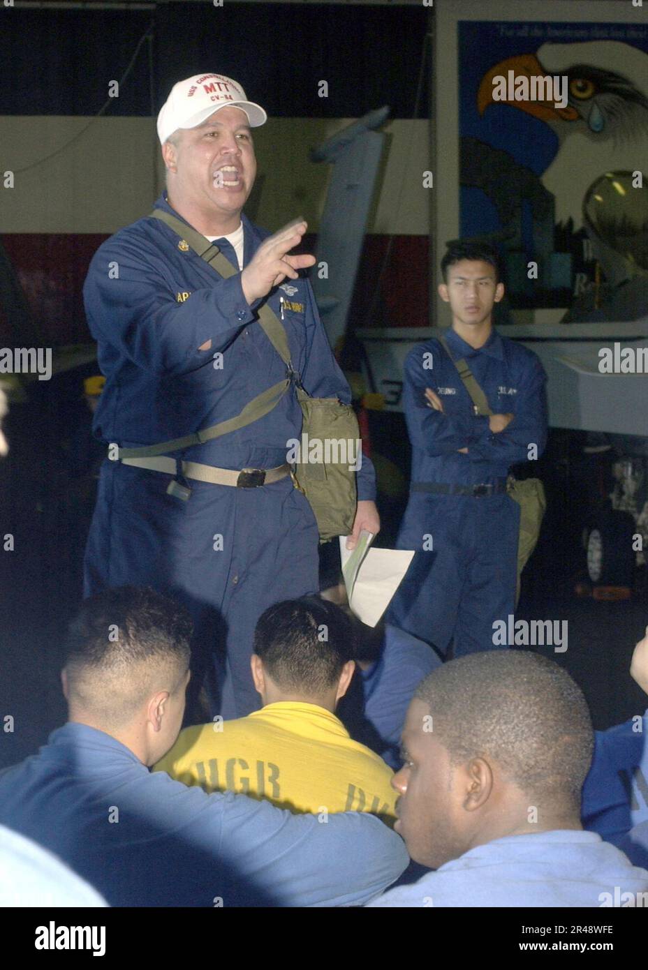 US Navy General Quarters (GQ) drill aboard USS Constellation (CV 64 ...