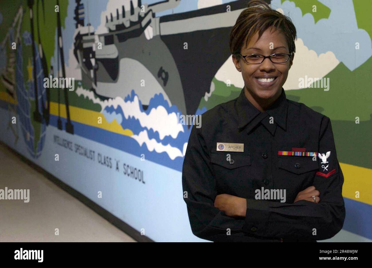 US Navy student at the Navy Marine Corps Intelligence Training Center ...