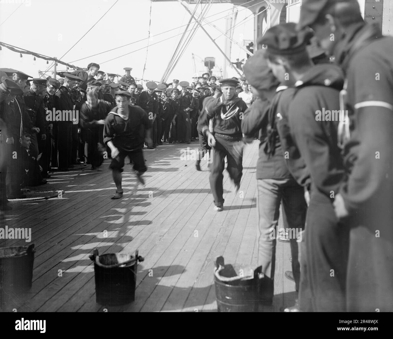 U.S.S. New York, spud race, anniversary of Santiago, 1899 July 3 Stock ...