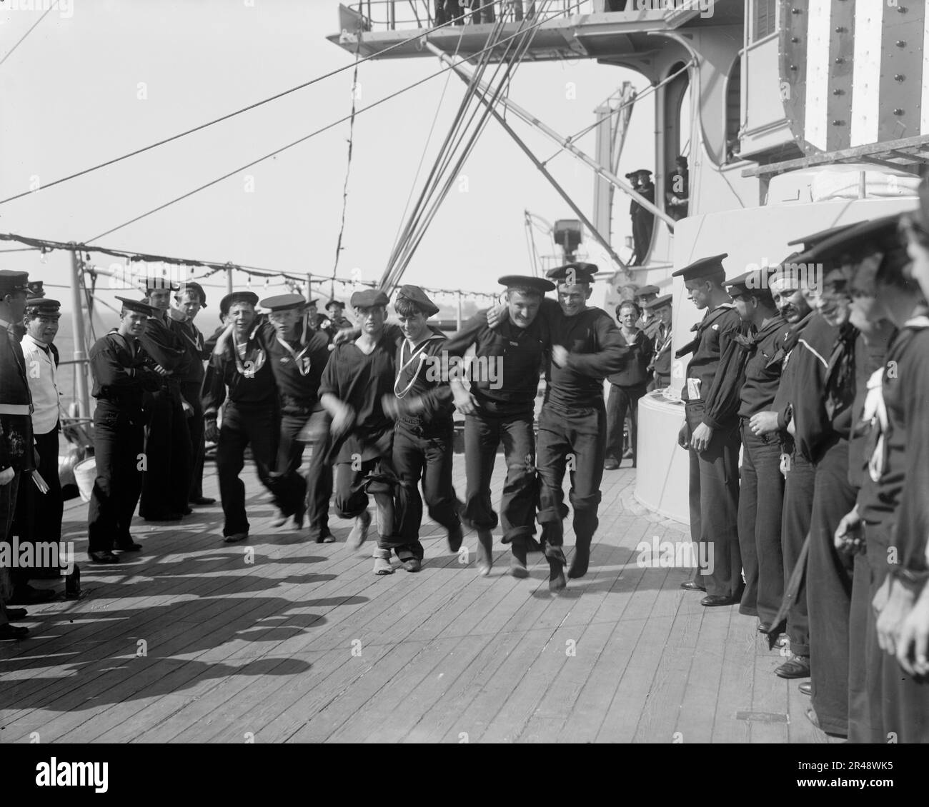 U.S.S. New York, 3 legged race, anniversary of Santiago, 1899 July 3 ...