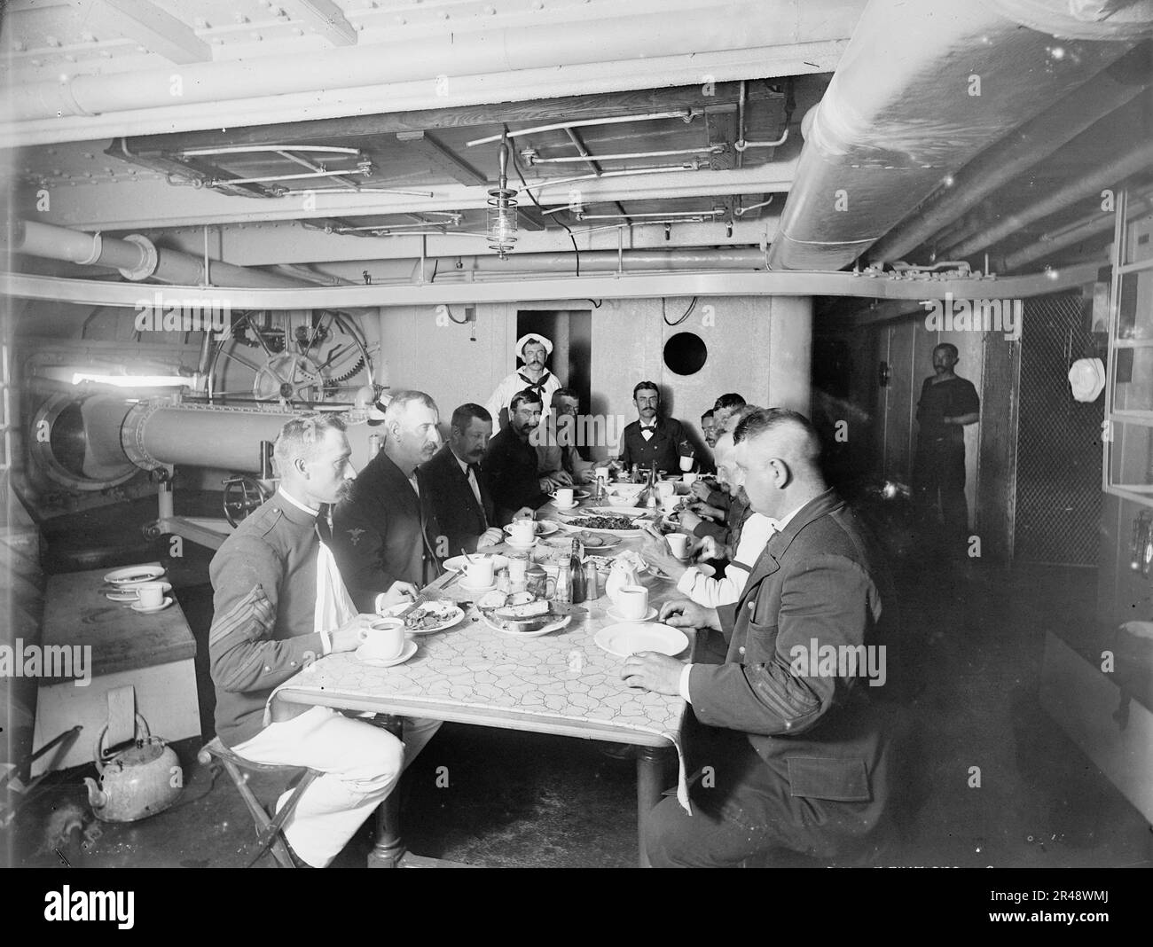 U.S.S. Massachusetts, petty officers' mess, between 1896 and 1901 Stock ...