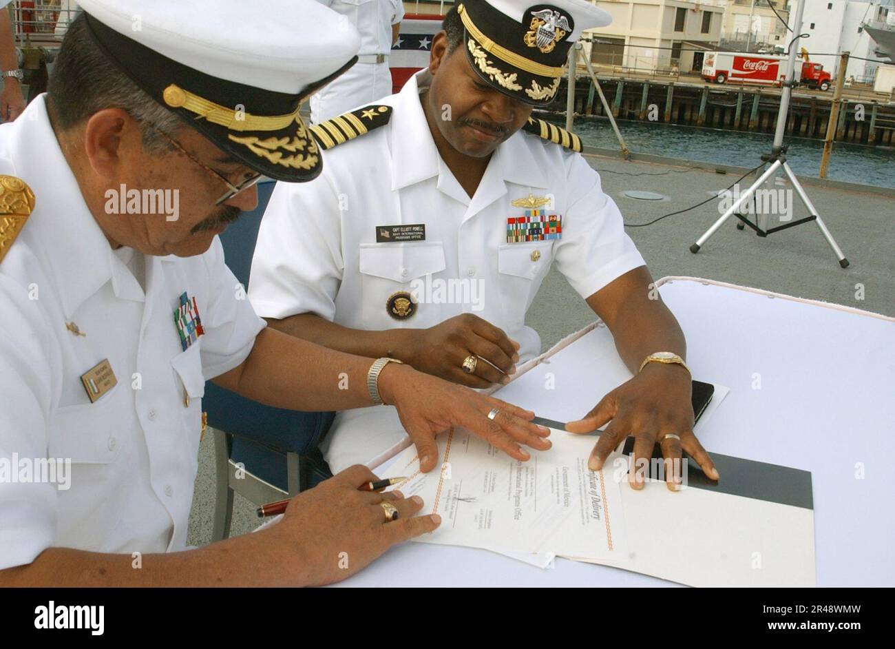 US Navy transfer ceremony of USS Frederick (LST 1184 Stock Photo - Alamy