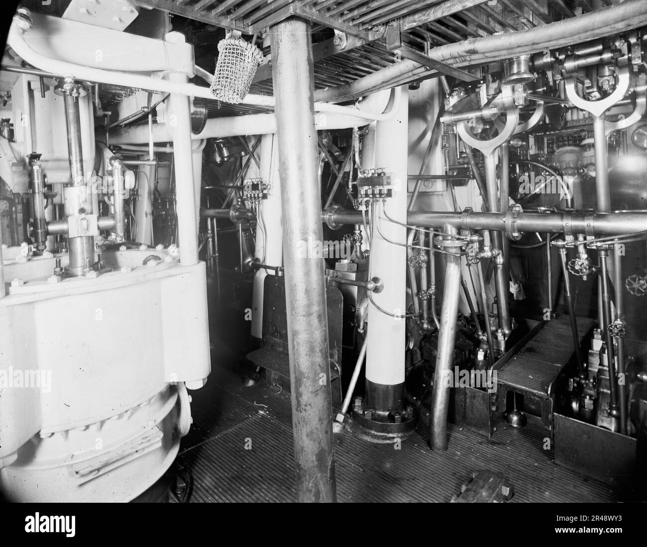 U.S.S. Massachusetts, engine room, between 1896 and 1901 Stock Photo ...
