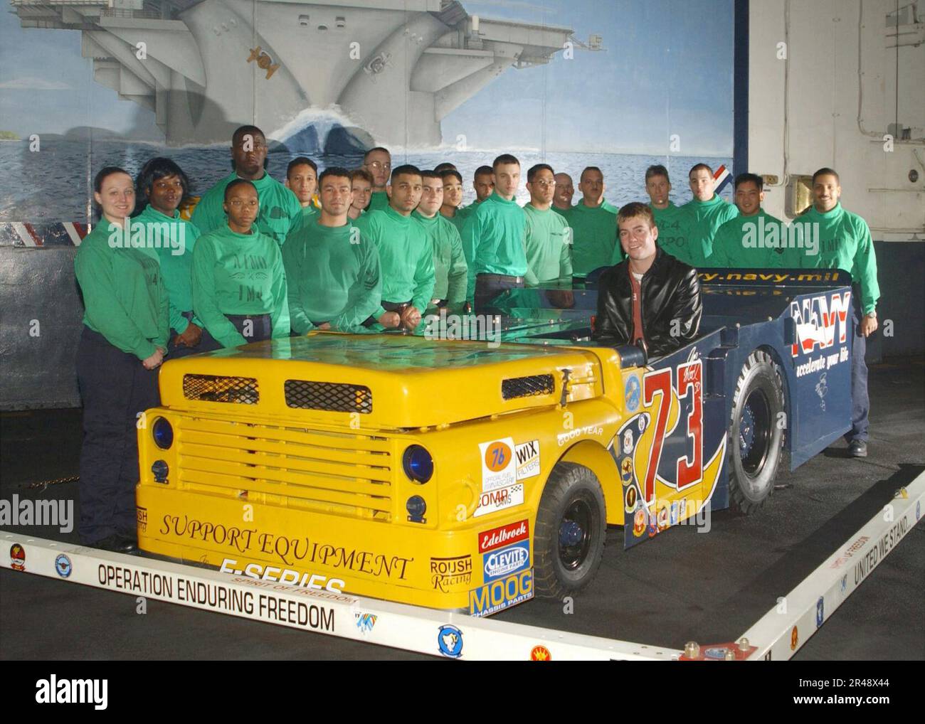 US Navy Jon Wood, professional driver of the Wood Brothers, Roush ...
