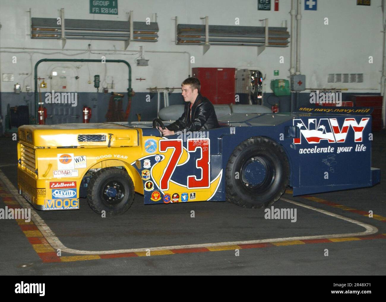 US Navy Jon Wood, professional driver of the Wood Brothers, Roush ...