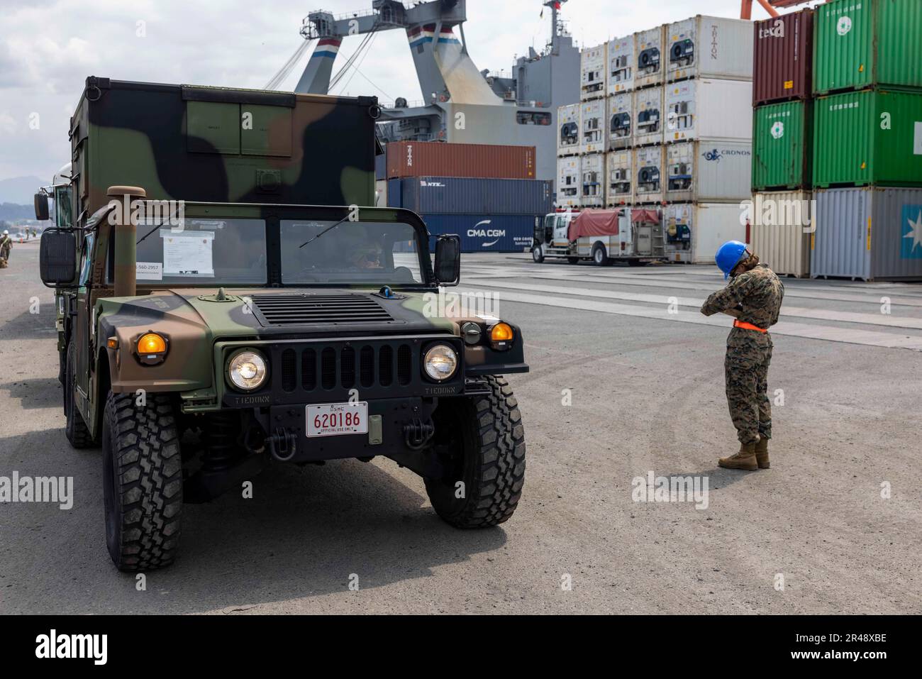 U.S. Marine Corps Cpl. Meghan Whitehouse, an embarkation specialist ...