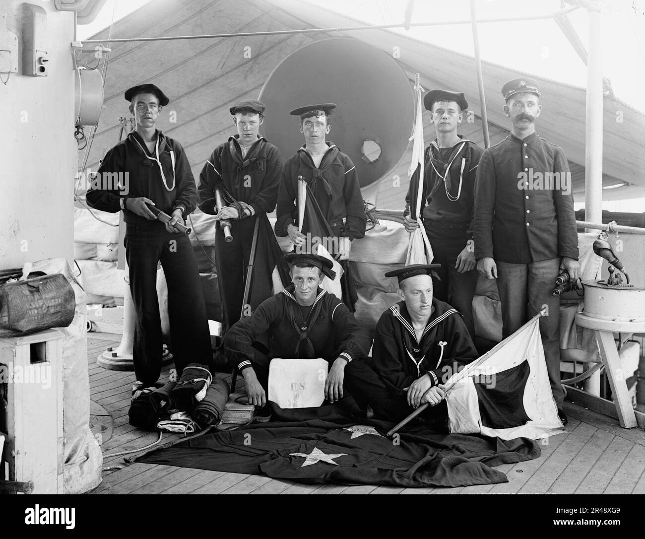 U.S.S. Brooklyn, signal party, between 1896 and 1899 Stock Photo - Alamy