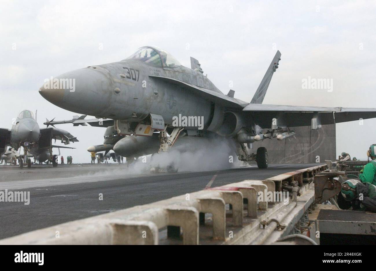 US Navy An F-18C Hornet assigned to the Vigilantes of Strike Fighter ...
