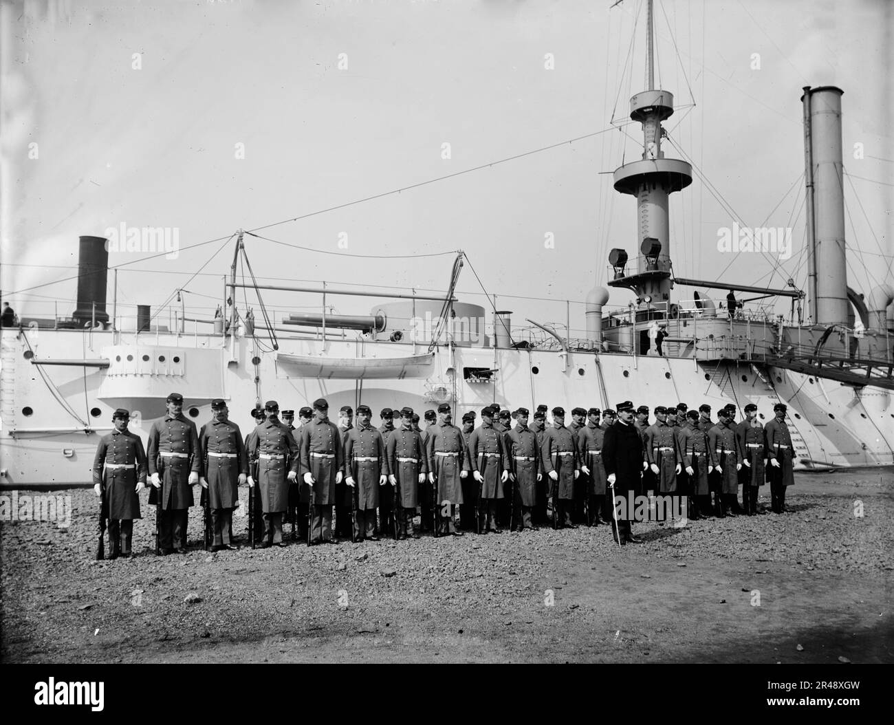 U.S.S. Brooklyn, Marine guard, 1897 Stock Photo - Alamy