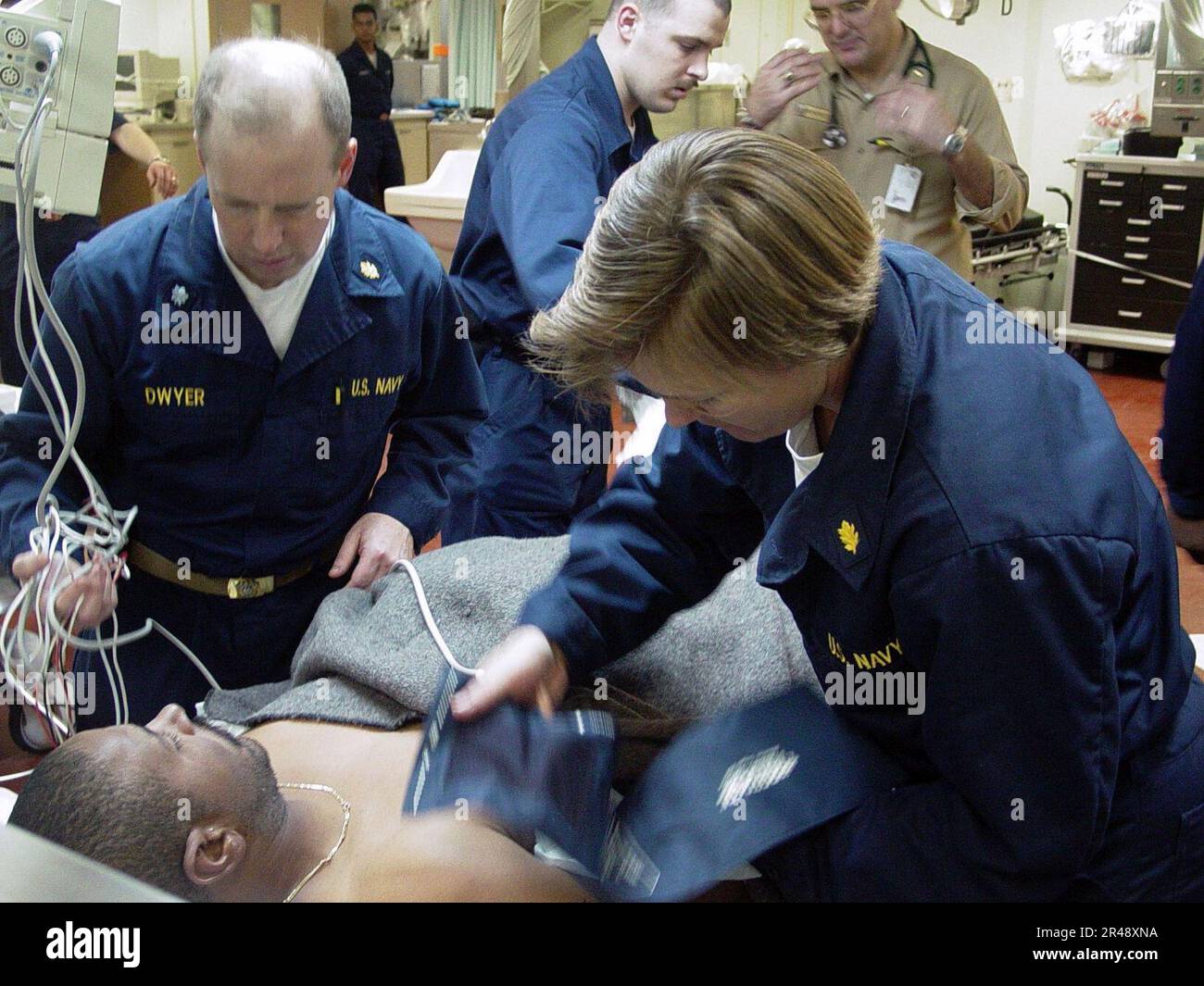 US Navy .S. Navy doctor, Cmdr. Terrence Dwyer and Navy nurse Stock ...