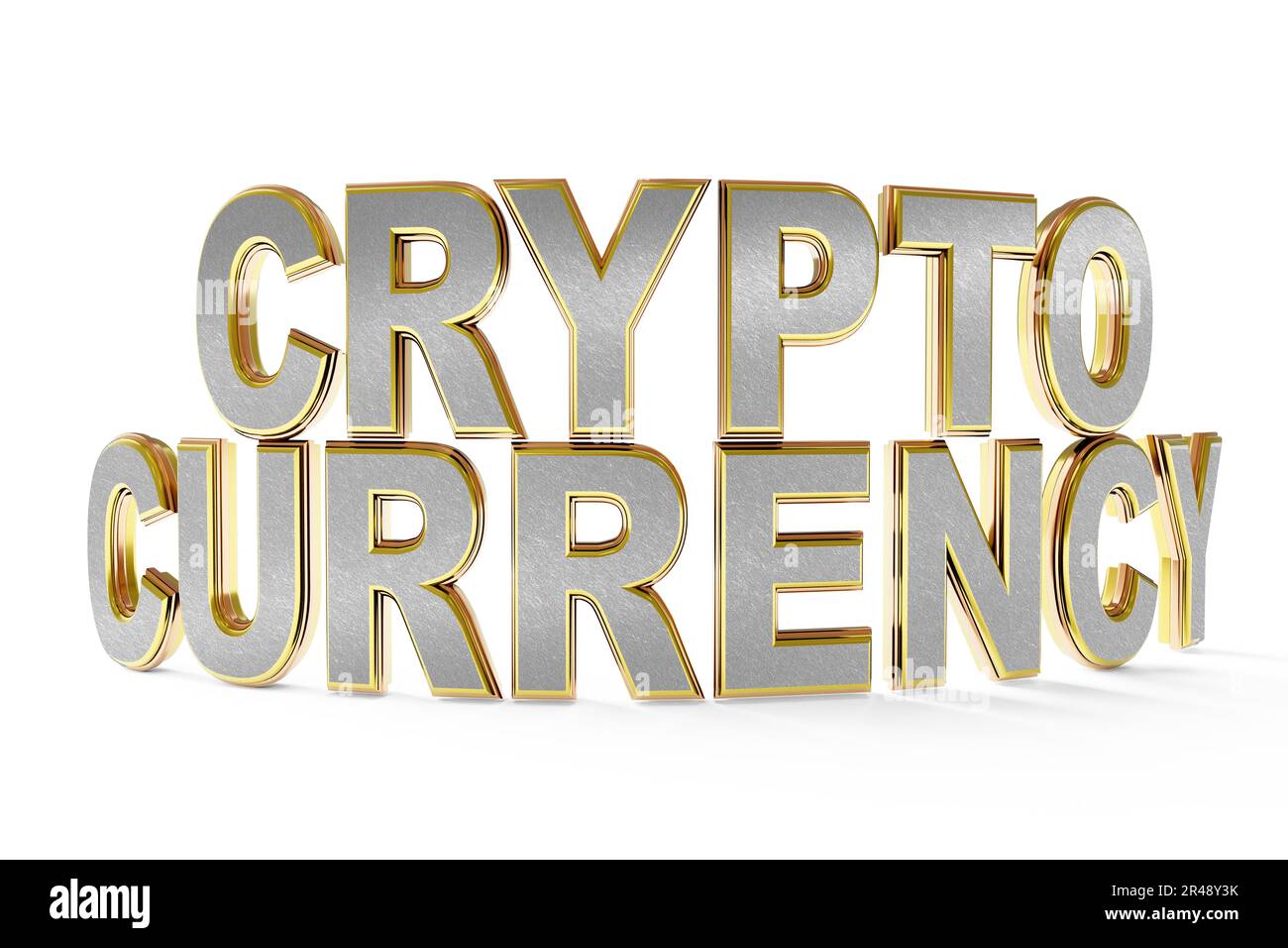 Golden word Crypto Currency in 3d on white background Stock Photo - Alamy