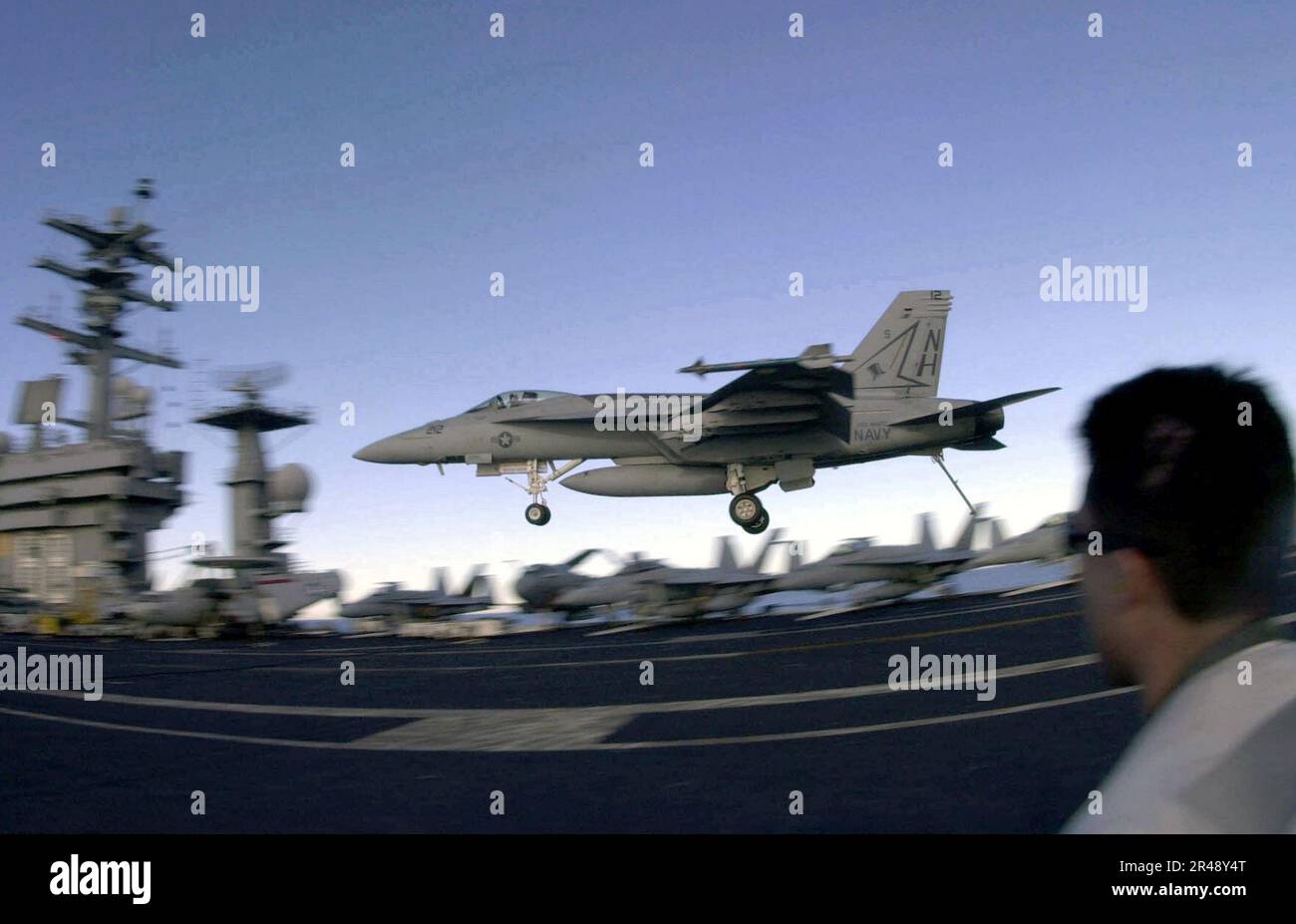 US Navy An F-A-18E assigned to the Top Hatters of Strike Fighter ...