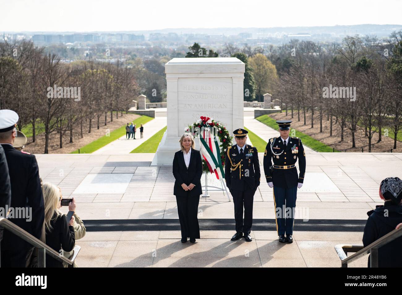 Italian Ambassador to the U.S. Mariangela Zappia (left) and Italian Air ...