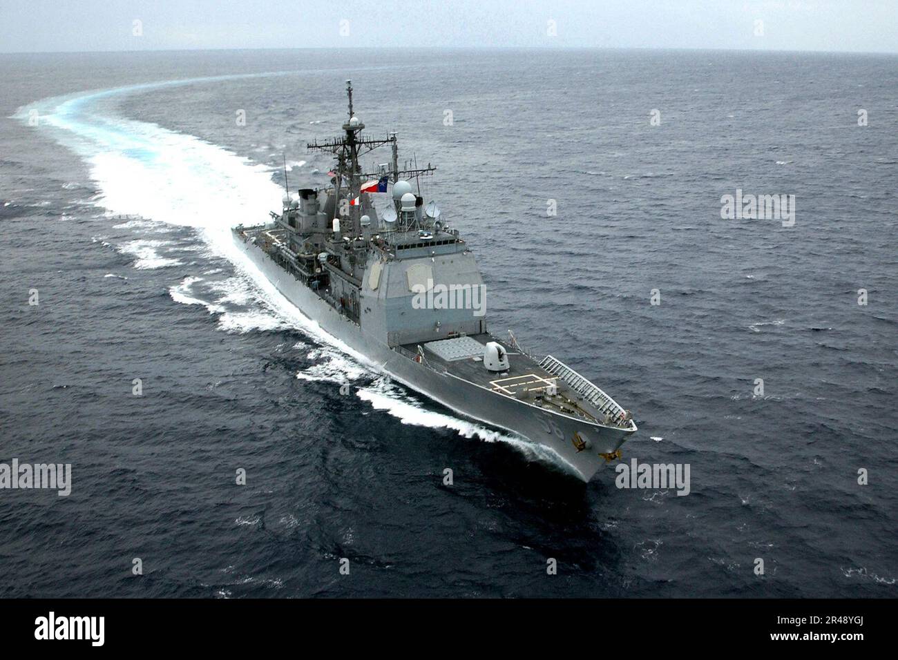 US Navy An aerial view of the U.S. Navy guided missile cruiser USS San ...