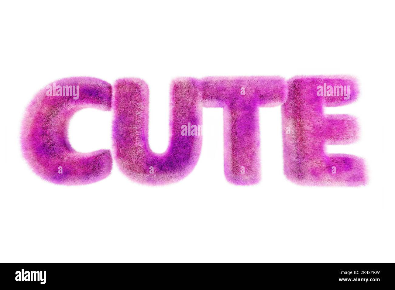 The word Cute very furry written in 3D on a white background Stock ...